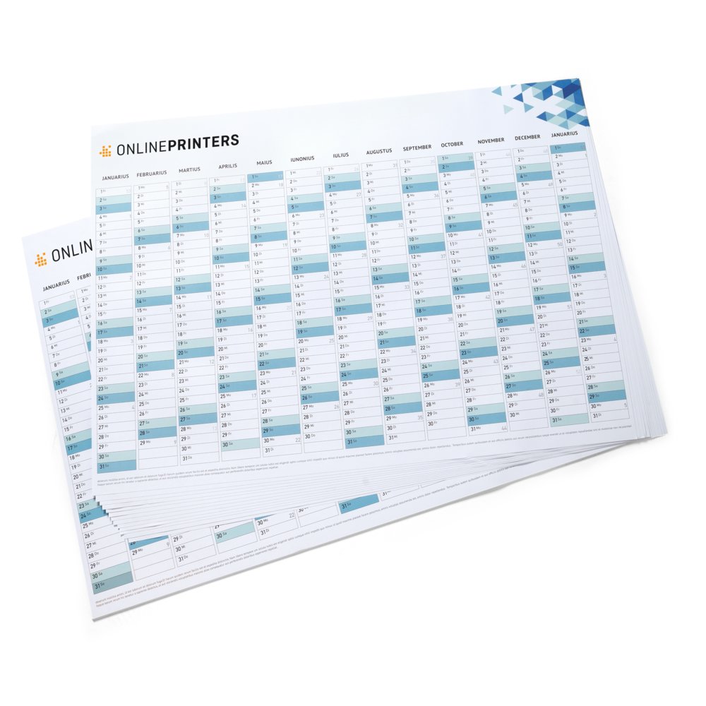 Trycka väggkalender i storformat A3 - GRATIS leverans